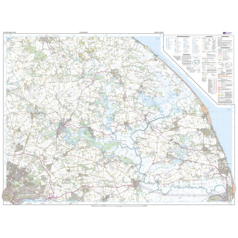 OS Explorer Leisure Map OL40 – The Broads Norfolk and Suffolk – Bittern ...
